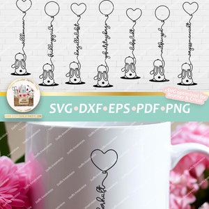 Plotterdatei deutsche Schriftzüge Hase mit Ballon SVG, Plotterdatei Hase mit Ballon, Kerzen ...