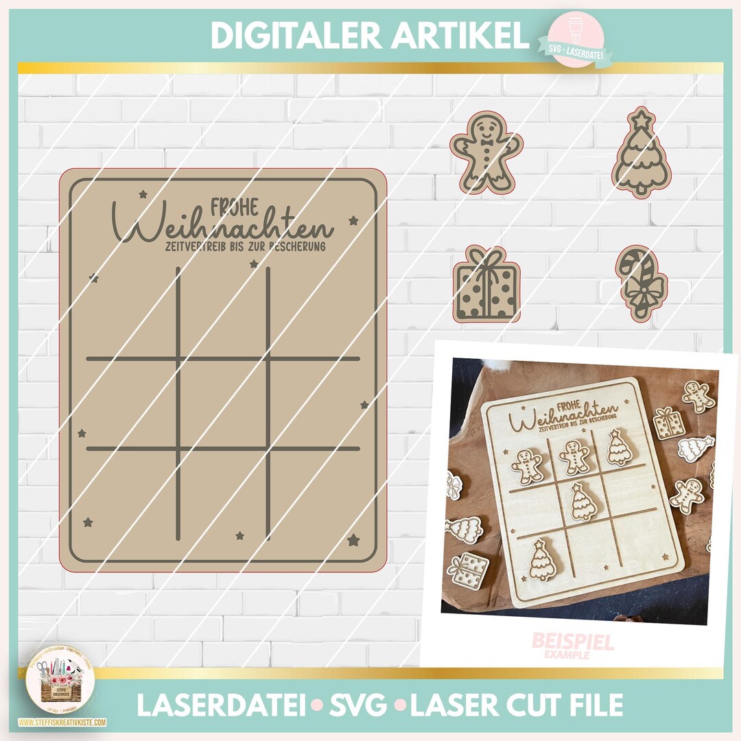 Christmas Board Game SVG, Laser Cut Board Game File, Christmas Board ...
