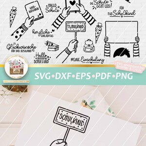 Plotterdatei Einschulung deutsche Sprüche SVG, Plotterdatei Schulanfang, Digistamp Einschulung ...