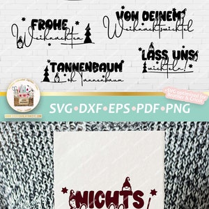 Plotterdatei Weihnachten Wichtel deutsche Sprüche SVG, Digistamp ...