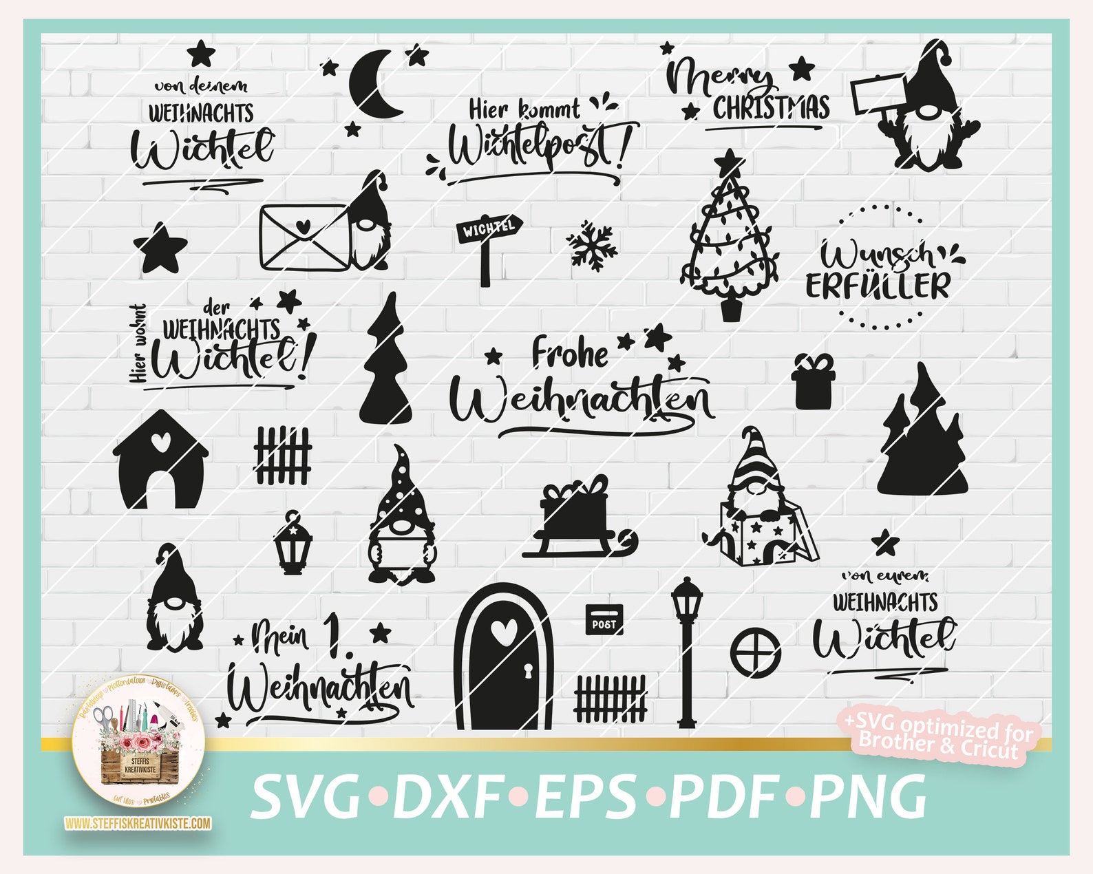 Plotterdatei Weihnachten Wichtel deutsche Sprüche SVG, Plotterdatei ...