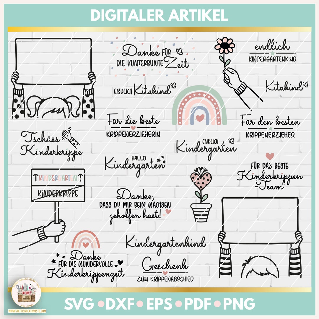 Plotterdatei Krippe Abschied SVG, Kinderkrippe Sprüche, Krippenabschied SVG, Kindergarten ...