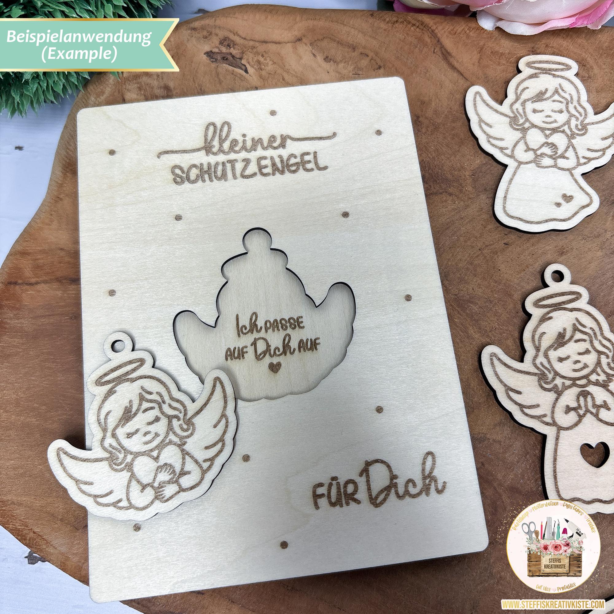Guardian Angel SVG Laser File, Guardian Angel Card SVG, Guardian Angel ...