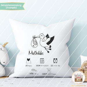 Cut File for Baby Birth Announcement SVG, Birth Data SVG, Stork SVG ...