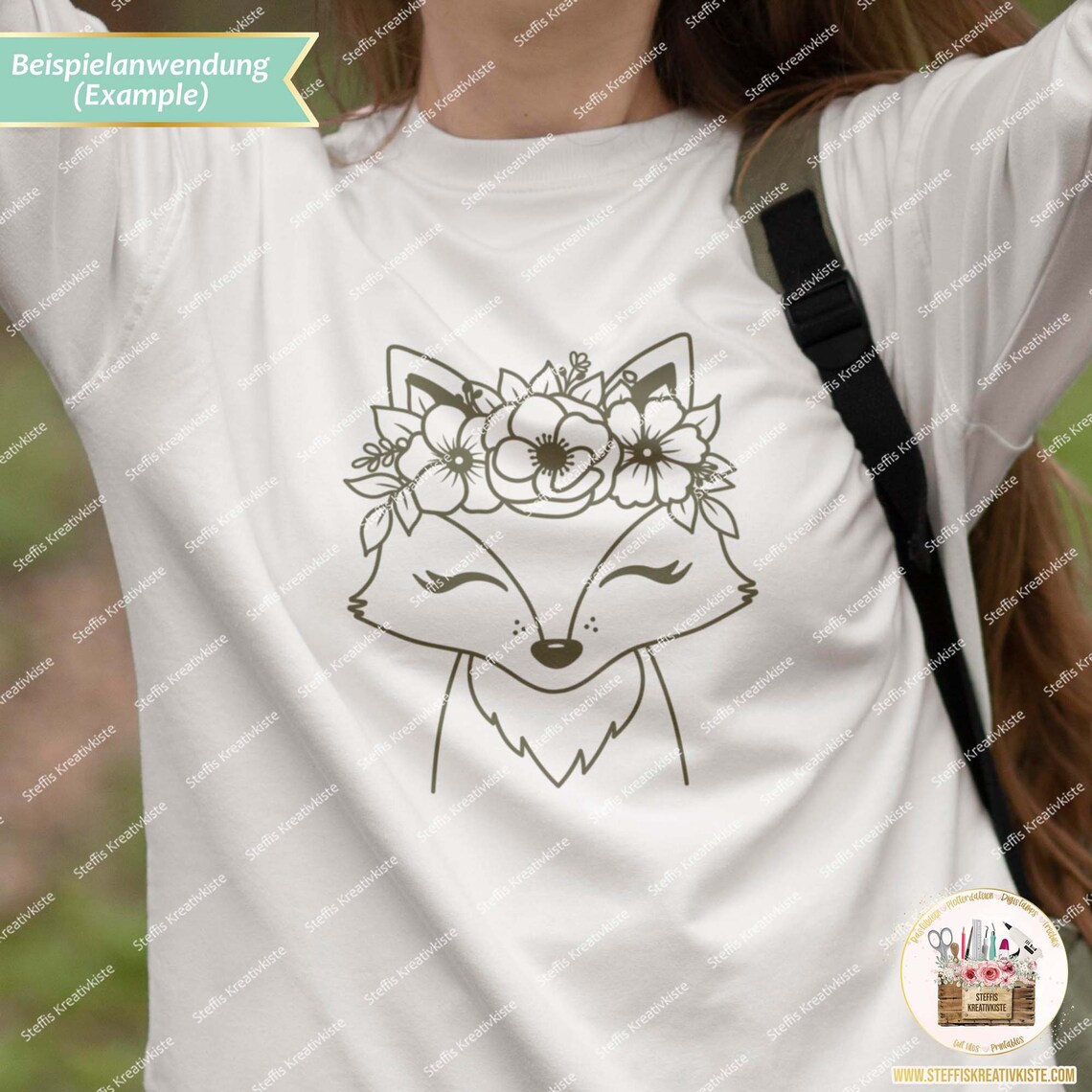 Plotterdatei Fuchs Mädchen Blumenkrone SVG Fuchs Blumenkranz - Etsy.de