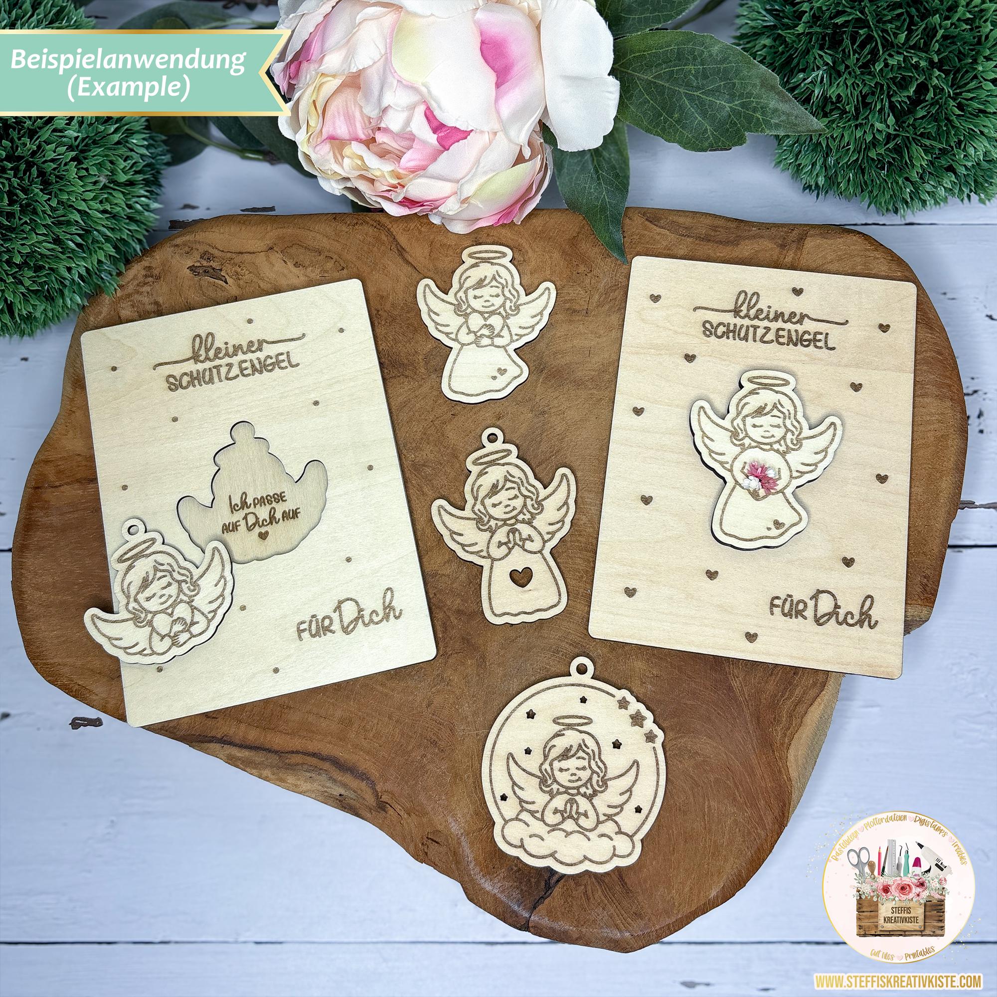 Guardian Angel SVG Laser File, Guardian Angel Card SVG, Guardian Angel ...
