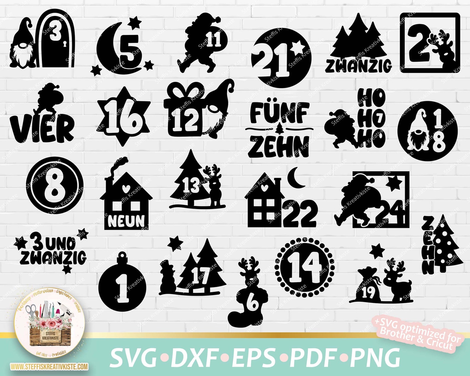 SVG Advent Calendar Numbers Cut File Advent Calendar - Etsy