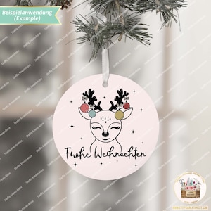 Plotterdatei Rentier Mädchen Frohe Weihnachten SVG, Rentier Outline Weihnachten, Clipart Rentier ...