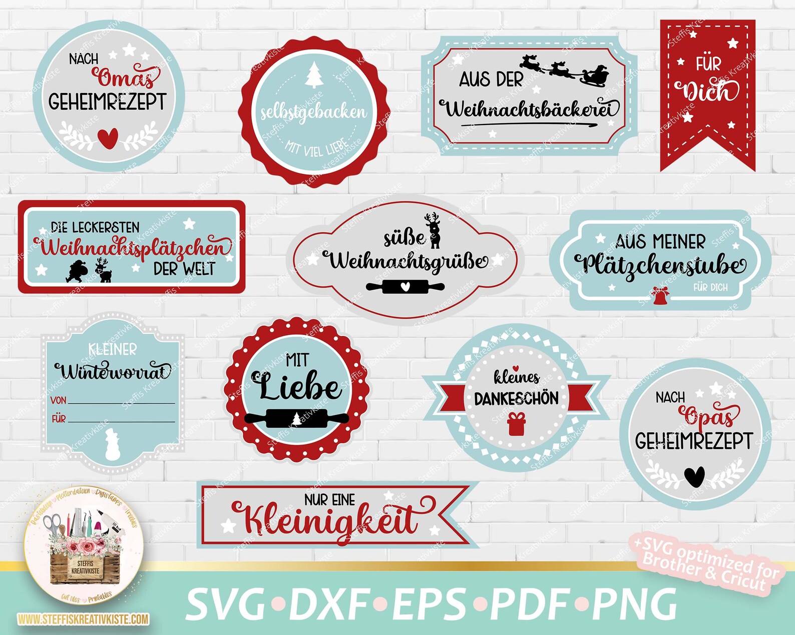 Plotterdatei Weihnachten Plätzchen Etiketten Sprüche SVG - Etsy.de