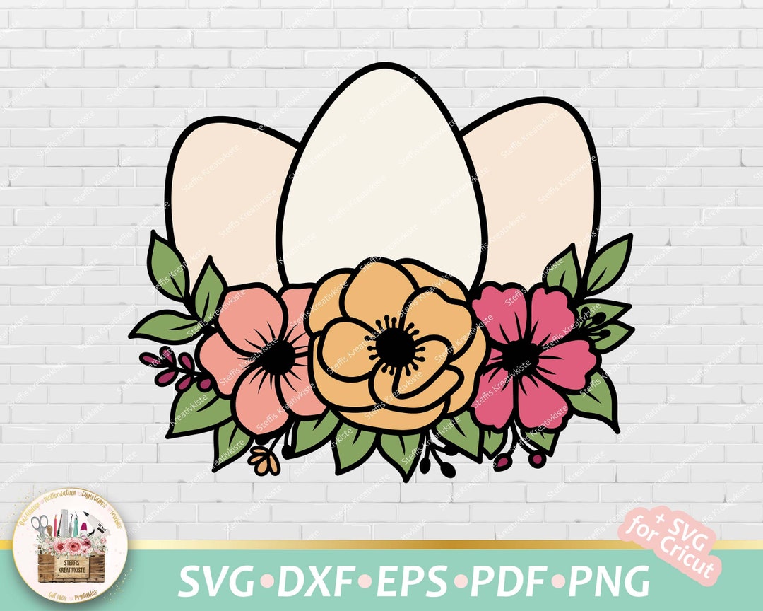 SVG Easter Flower Crown Cut File Easter Eggs SVG Eggs - Etsy