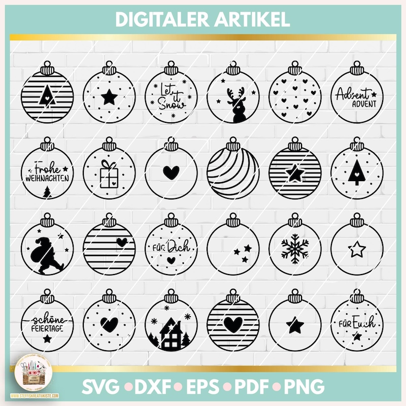 Plotterdatei weihnachtenkugeln - Etsy.de