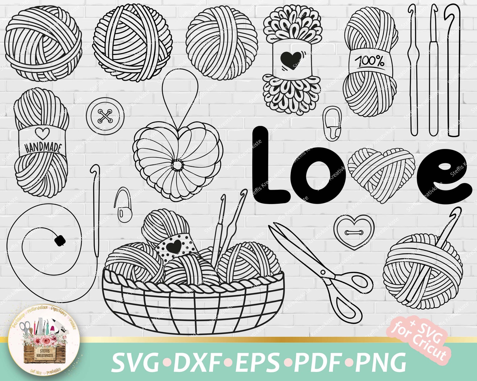 Crochet Cut File, Crochet SVG, Crochet Bundle, Crochet Accessories SVG ...