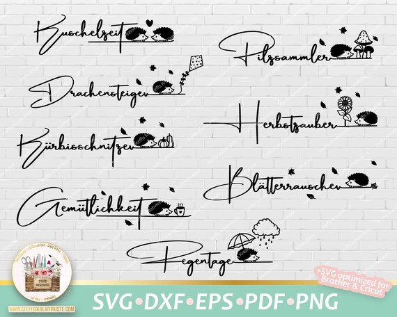 Cut File Autumn German Words SVG Bundle Autumn German - Etsy UK
