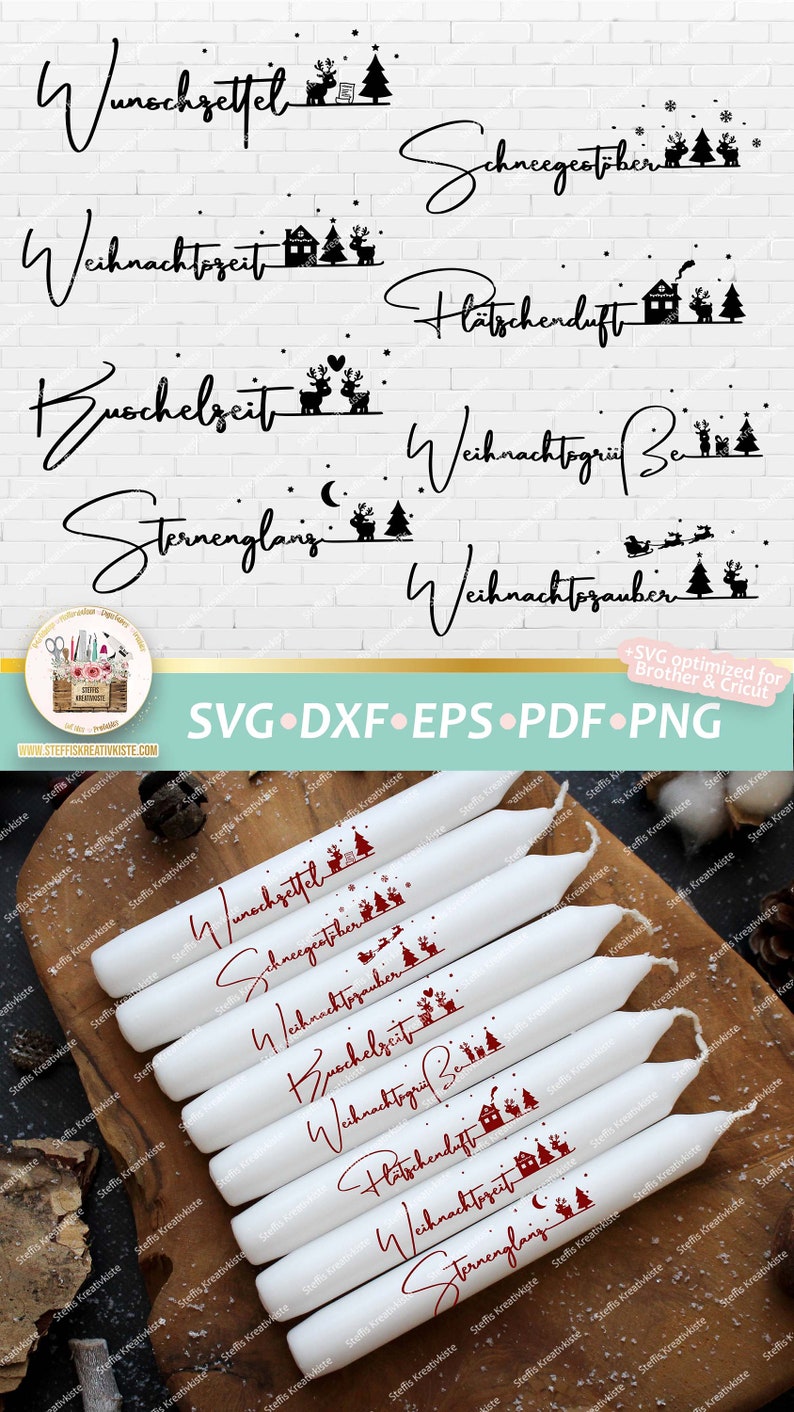 Plotterdatei Weihnachten deutsche Wörter SVG Bundle - Etsy.de