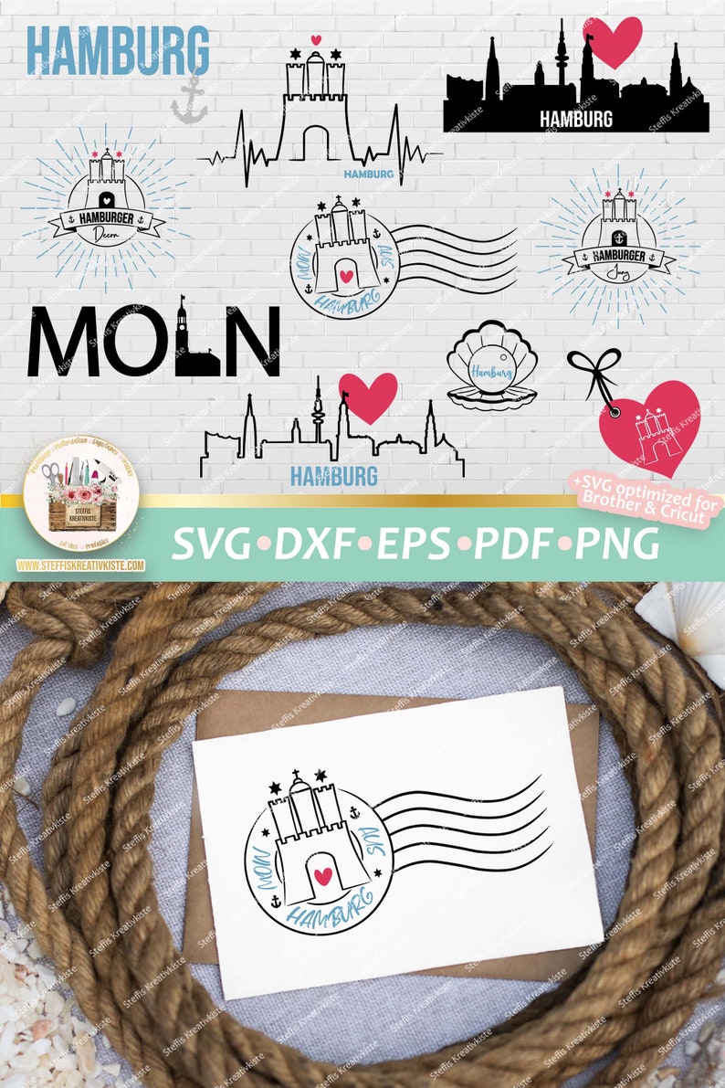 Bundle Plotterdatei Stadt Hamburg SVG SVG Moin Hamburg - Etsy.de