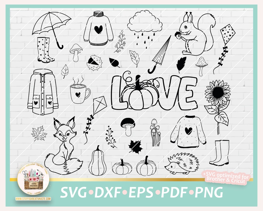 Bundle Cut File Autumn SVG, Fall Bundle SVG, Clipart Autumn PNG, Autumn ...