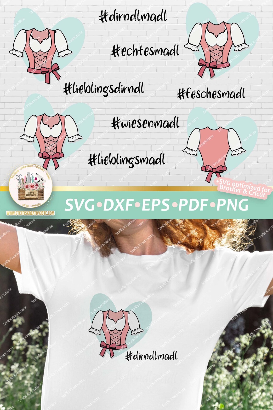 Bundle Dirndl Plotterdatei SVG, Dirndl PNG DXF Svg Pdf, Oktoberfest ...