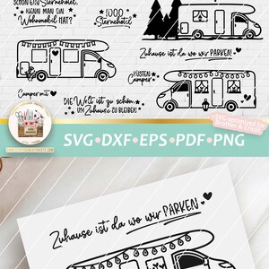 Plotterdatei Camping Wohnwagen SVG, Plotterdatei Wohnmobil, Camping Sprüche, Digistamp Camping ...