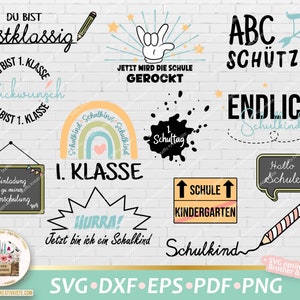 Bundle Einschulung deutsche Sprüche SVG Plotterdatei - Etsy.de
