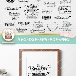 Plotterdatei Bruder deutsche Sprüche SVG, Bruder Schriftzüge, Digistamp Bruder, Bruderherz ...