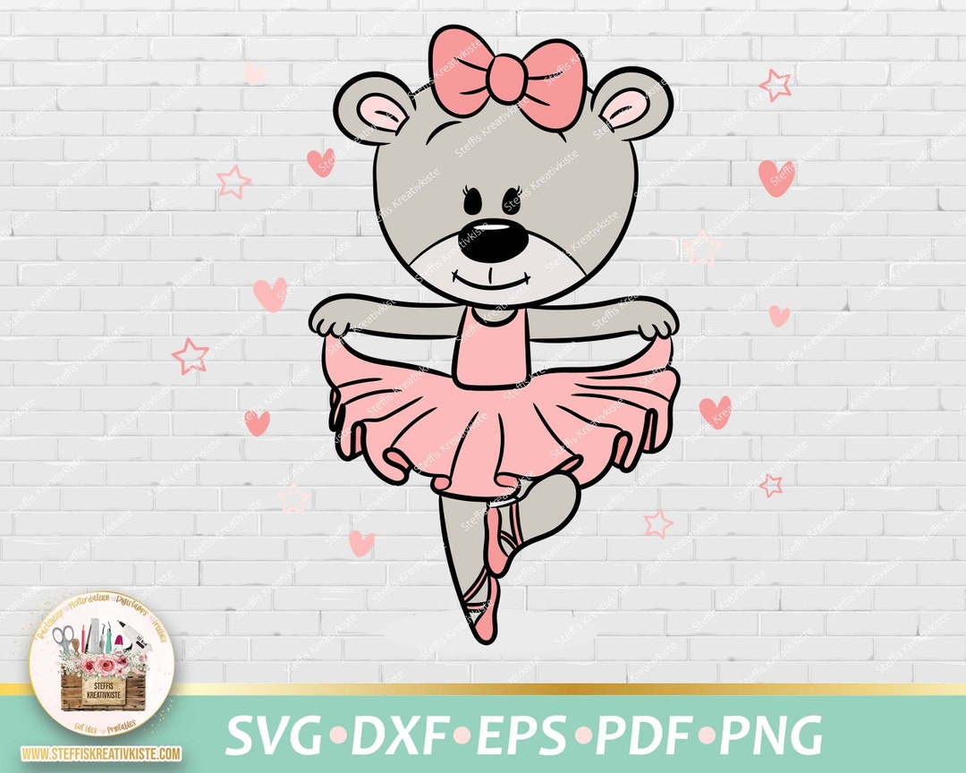 Svg Ballerina Ballet Kids, Svg Ballerina Teddy, Cut File Ballet Kids ...