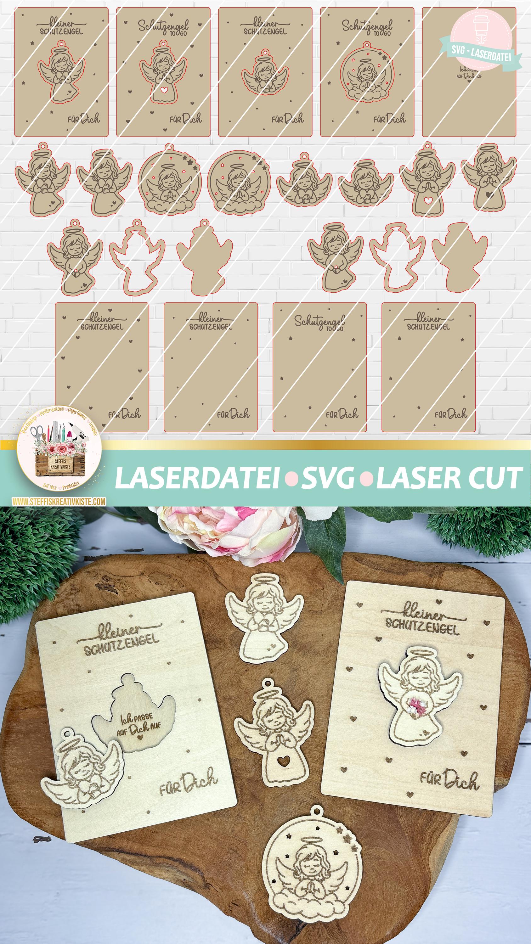 Guardian Angel SVG Laser File, Guardian Angel Card SVG, Guardian Angel ...