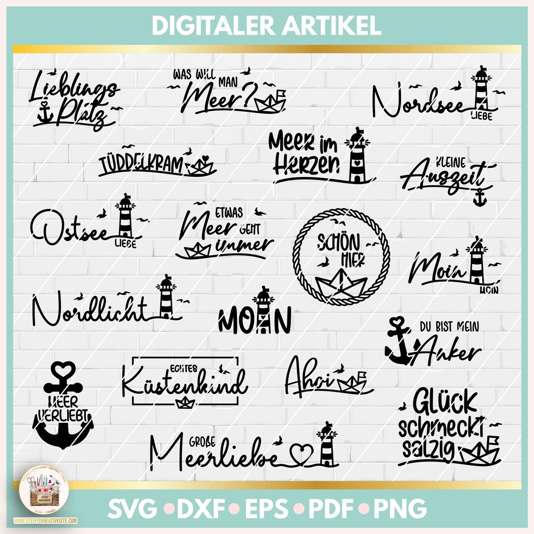 Plotter File Maritime German Sayings SVG, Maritime Scripts SVG, Plotter ...