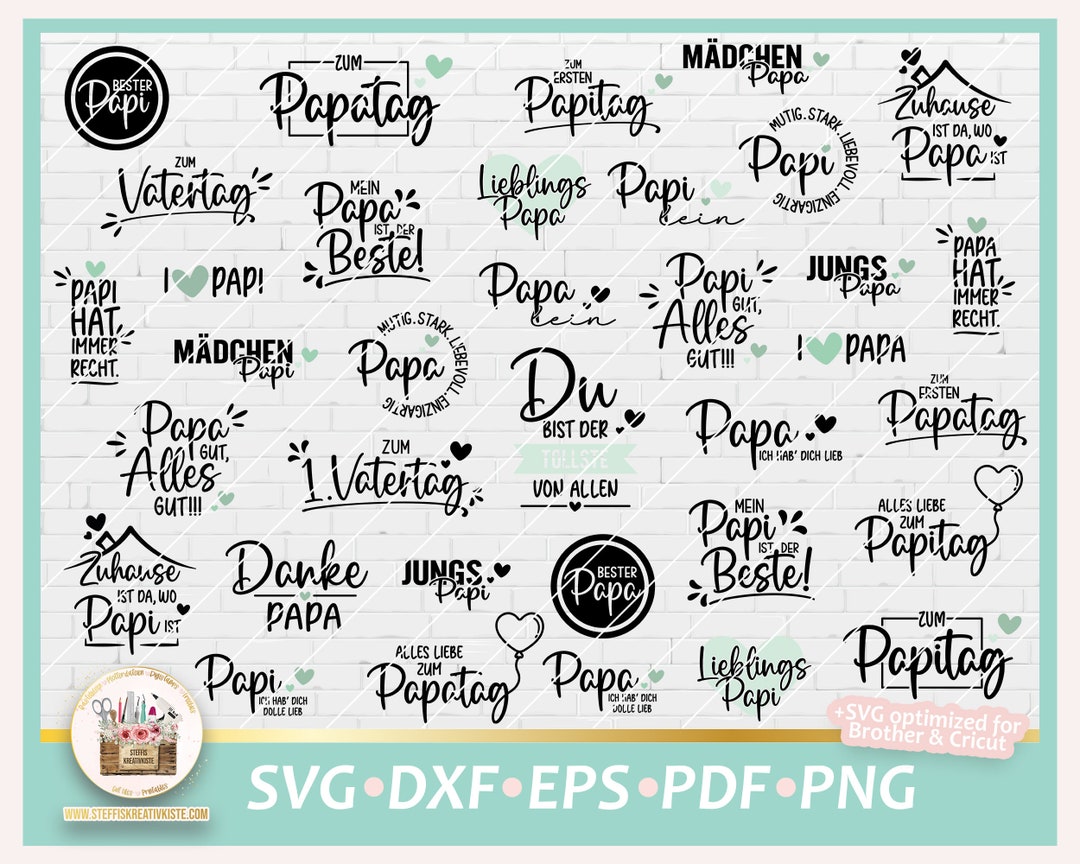 Plotterdatei Vatertag deutsche Sprüche SVG, Papa Sprüche, Papi Sprüche, Digistamp Vatertag ...