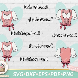 Bundle Dirndl Plotterdatei SVG, Dirndl PNG DXF Svg Pdf, Oktoberfest ...