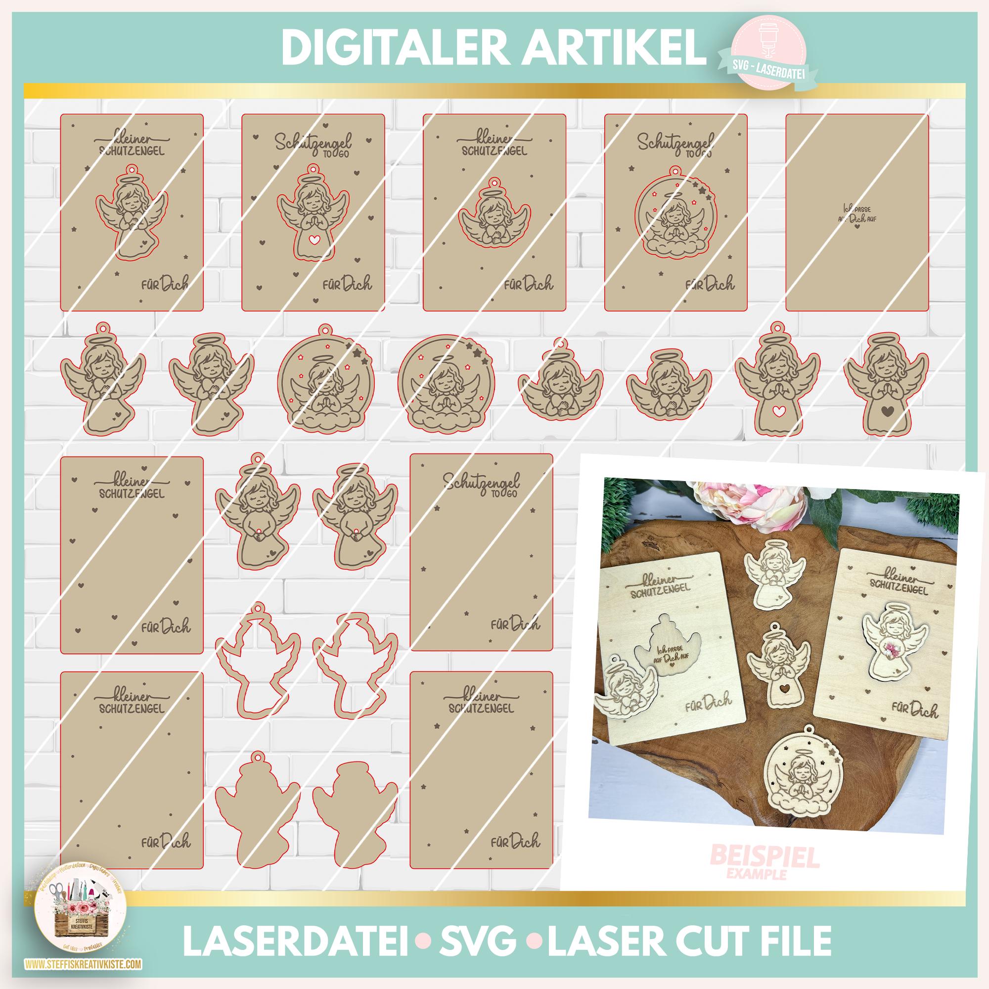 Guardian Angel SVG Laser File, Guardian Angel Card SVG, Guardian Angel ...