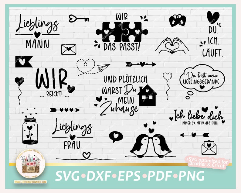 Plotterdatei Liebe deutsche Sprüche und Motive SVG - Etsy.de