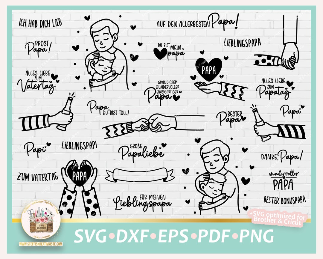 Plotterdatei Vatertag deutsche Sprüche SVG, Plotterdatei Papa, Digistamp Vatertag, Plotterdatei ...