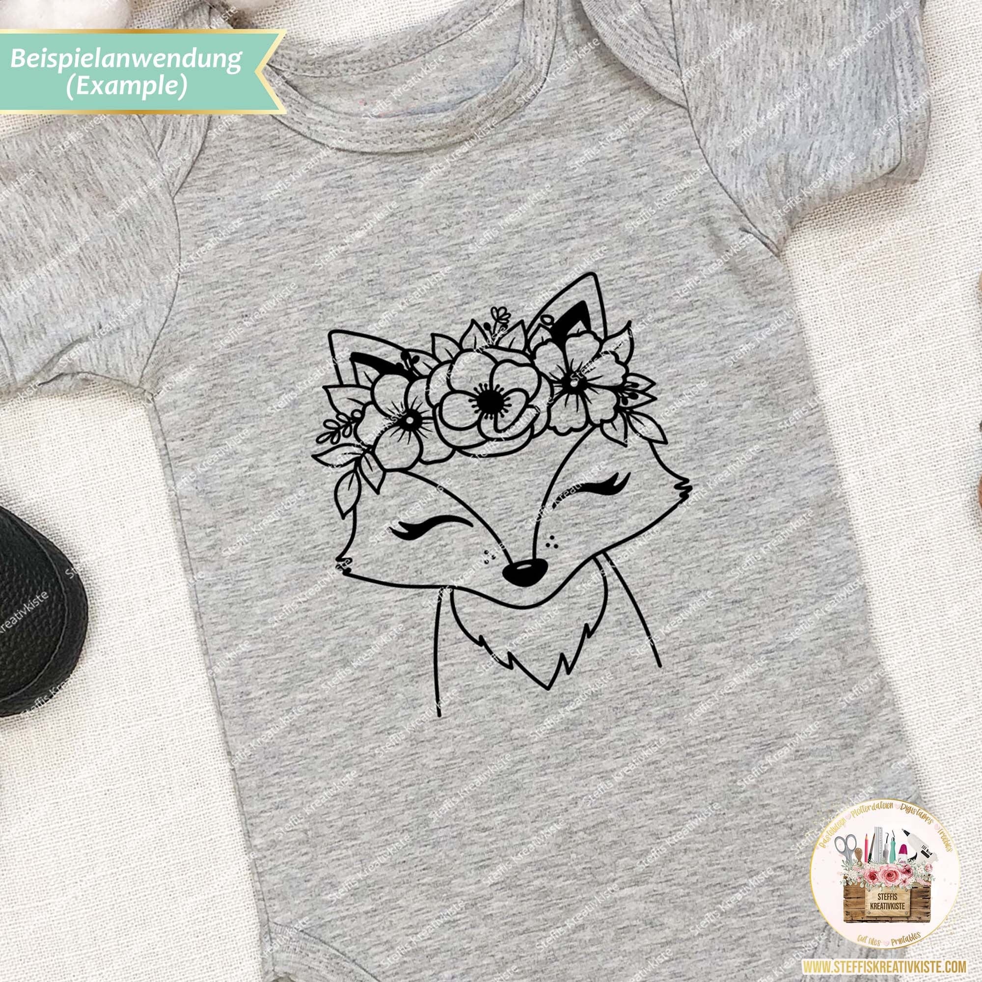 Plotterdatei Fuchs Mädchen Blumenkrone SVG Fuchs Blumenkranz - Etsy.de