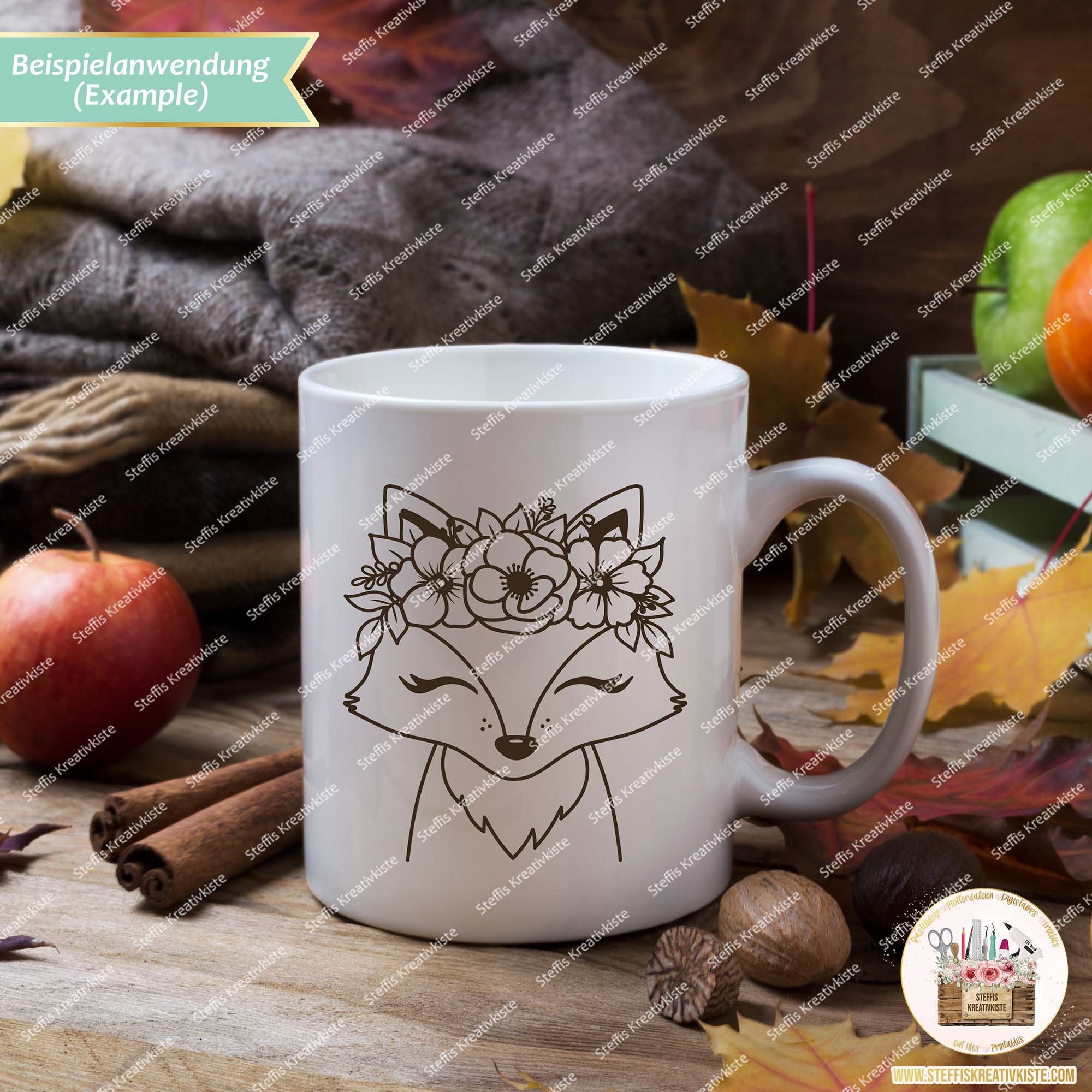 Plotterdatei Fuchs Mädchen Blumenkrone SVG Fuchs Blumenkranz - Etsy.de