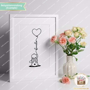 Plotterdatei deutsche Schriftzüge Hase mit Ballon SVG, Plotterdatei Hase mit Ballon, Kerzen ...