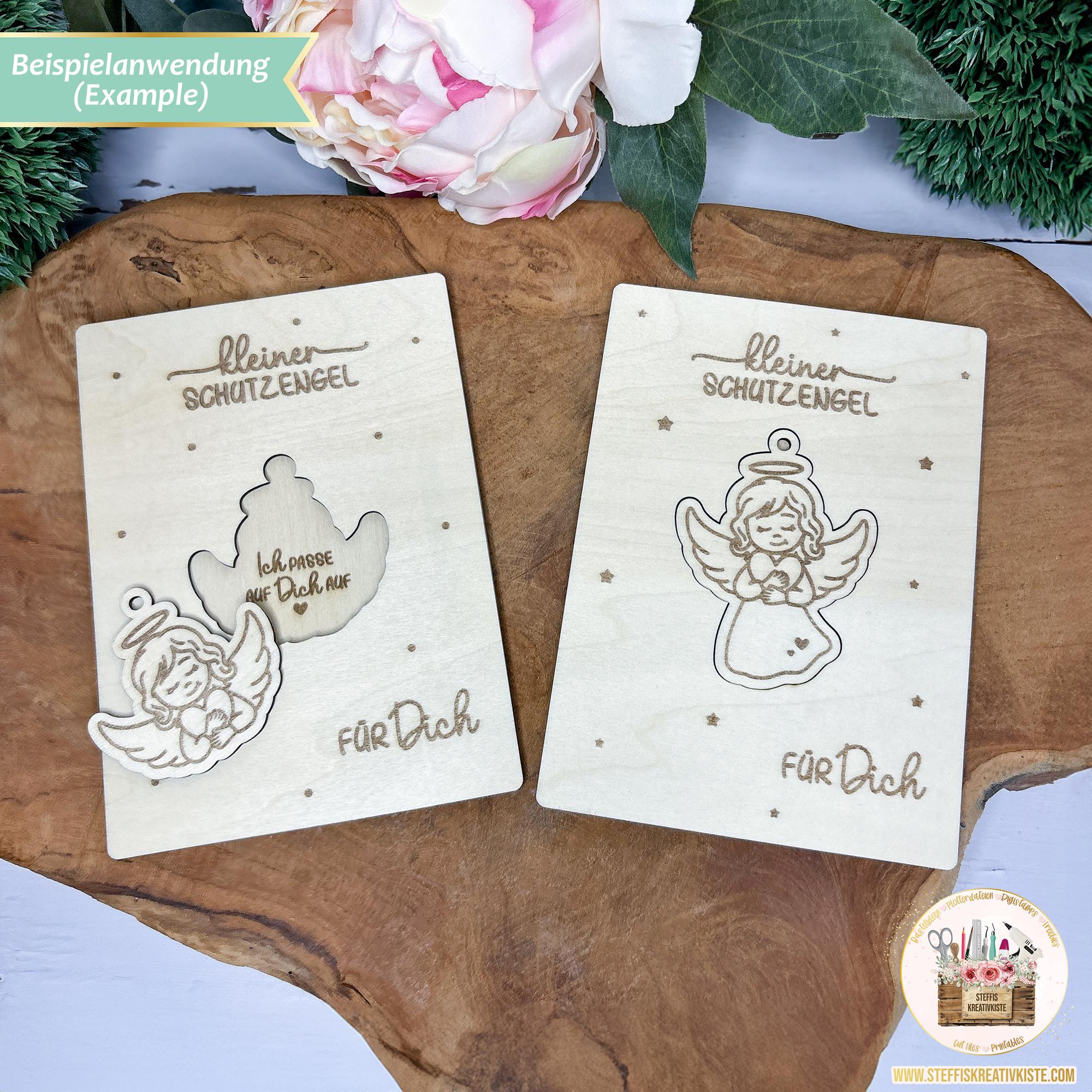 Guardian Angel SVG Laser File, Guardian Angel Card SVG, Guardian Angel ...