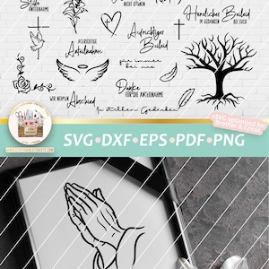 Plotterdatei Trauer SVG, Abschied SVG, Plotterdatei Abschied, Plotterdatei Trauer deutsche ...