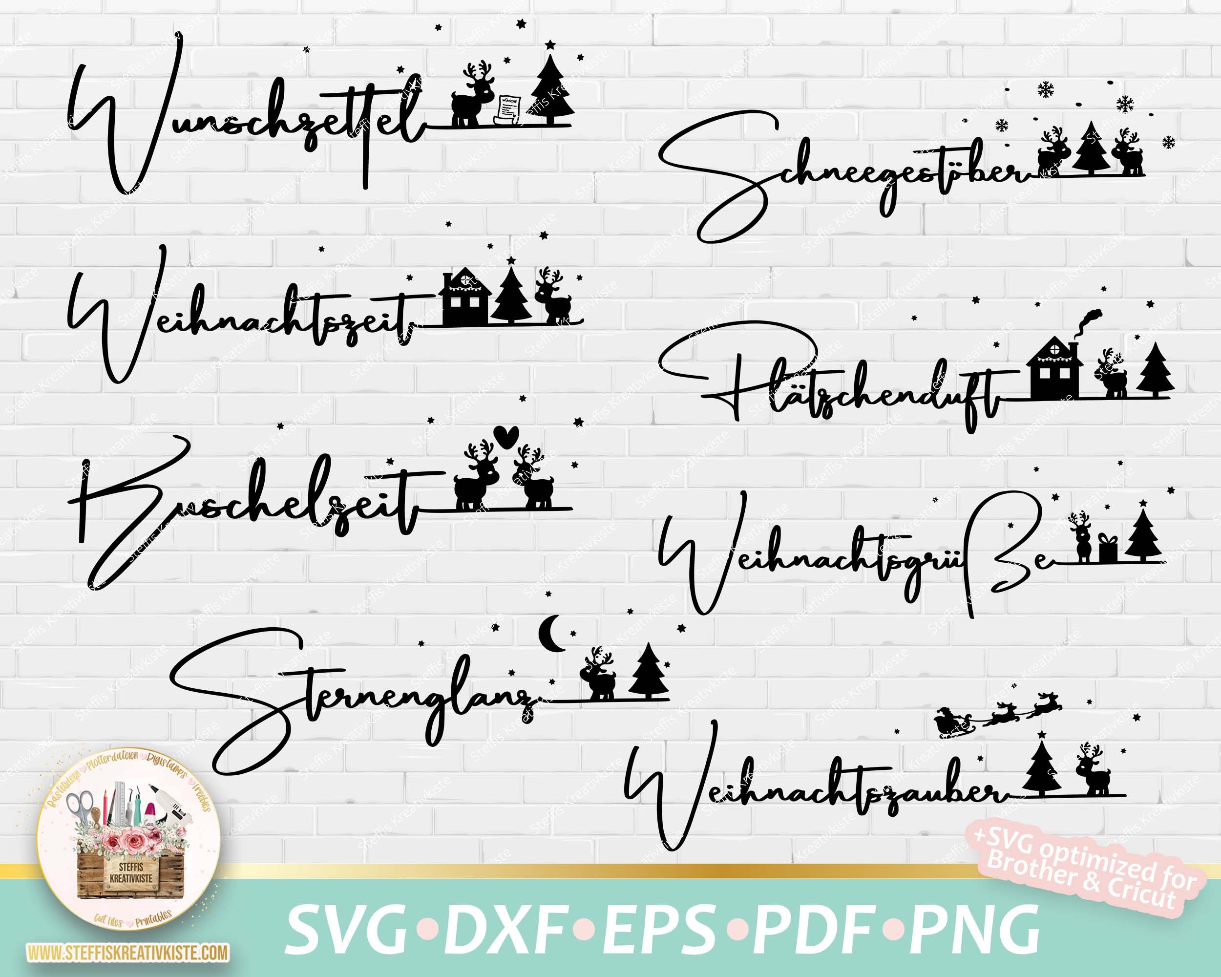 Plotterdatei Weihnachten deutsche Wörter SVG Bundle - Etsy.de