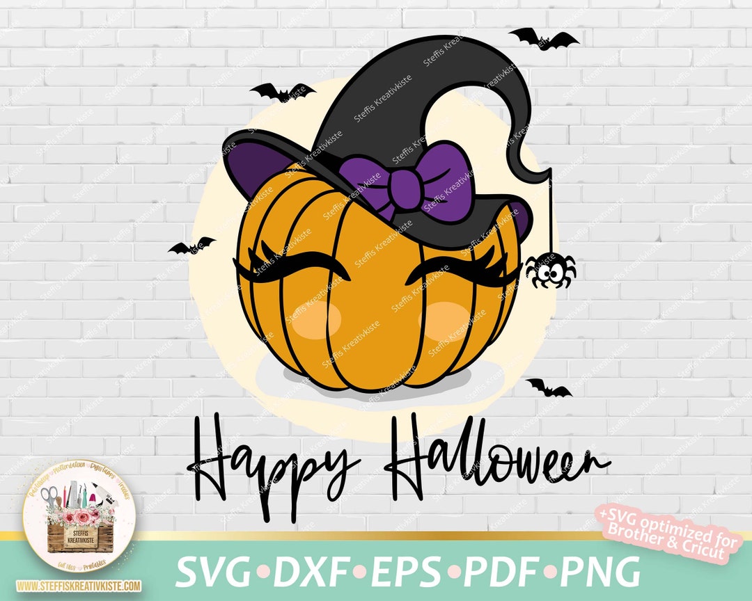 Cute Halloween Pumpkin Svg PNG DXF, Happy Halloween Cut File, Clipart ...