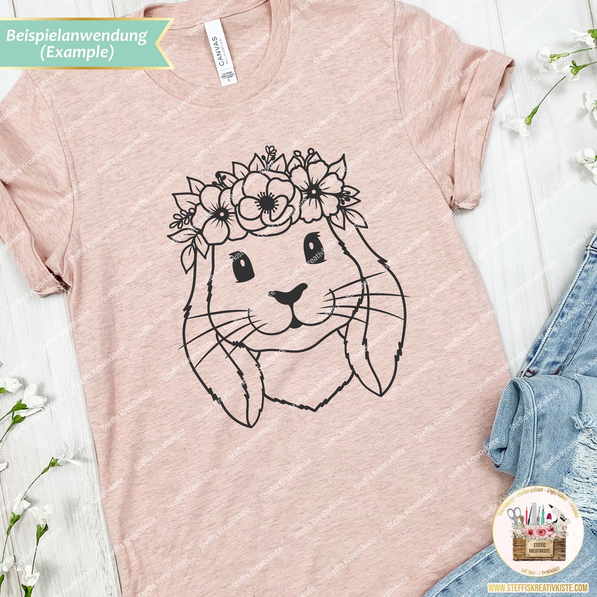 Svg Hase Blumenkrone Plotterdatei Hase Blumenkrone Hase | Etsy