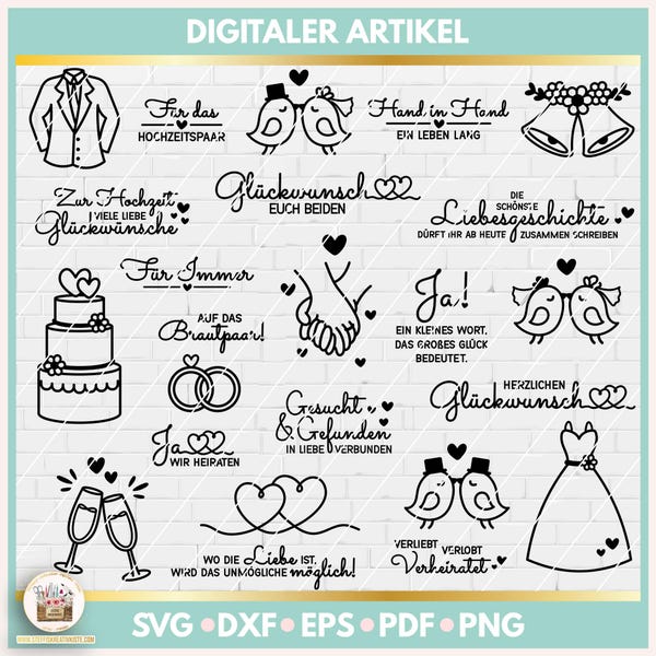 Plotterdatei hochzeit - Etsy.de