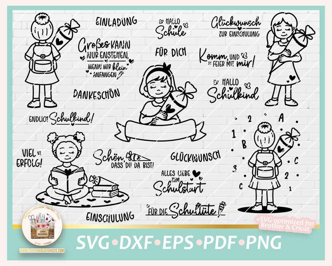Cut File Back to School Bundle SVG German Sayings School - Etsy