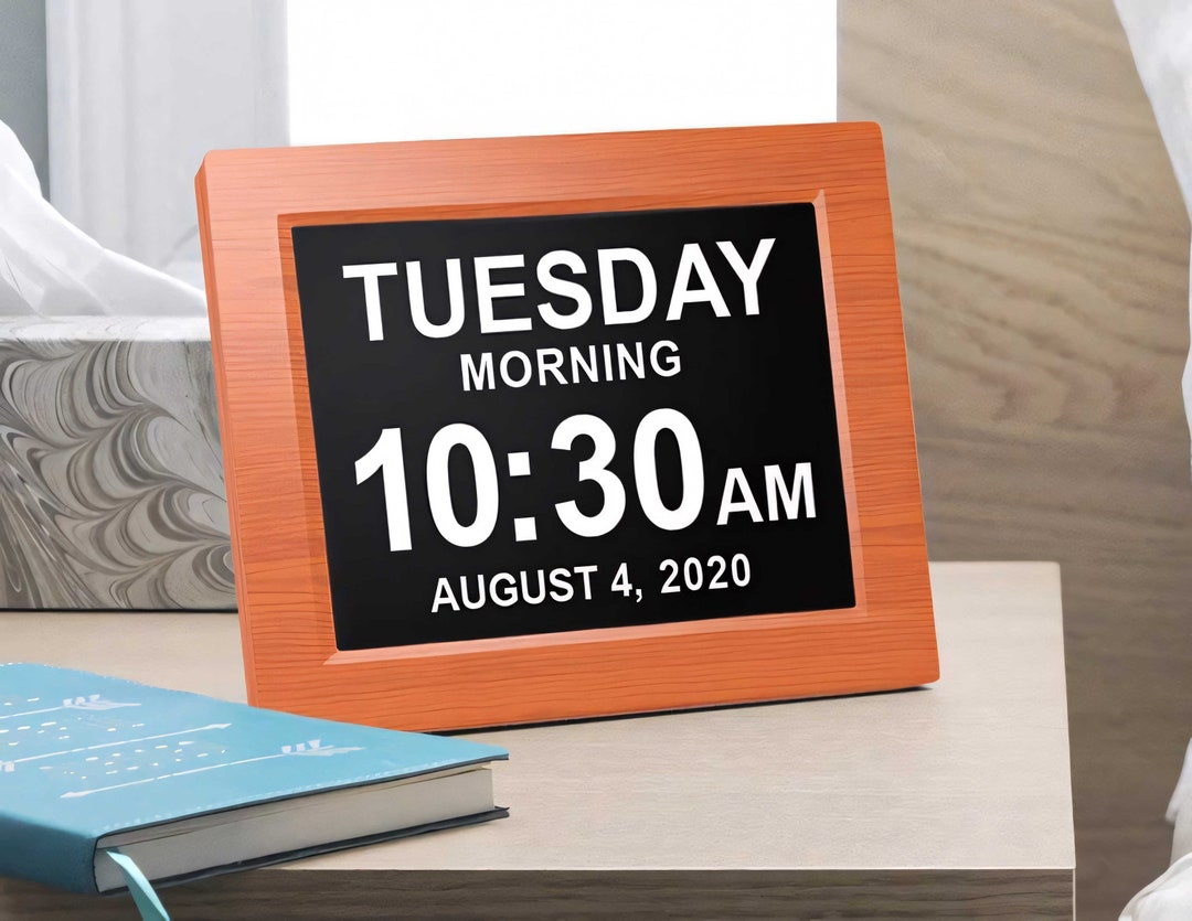 Buy Clock Digital Calendar Date Multi Alarm Clock 8 Inch Large Display ...