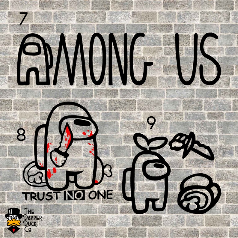 Among Us Decal Laptop Bumper Sticker Sus Mobile Game Etsy