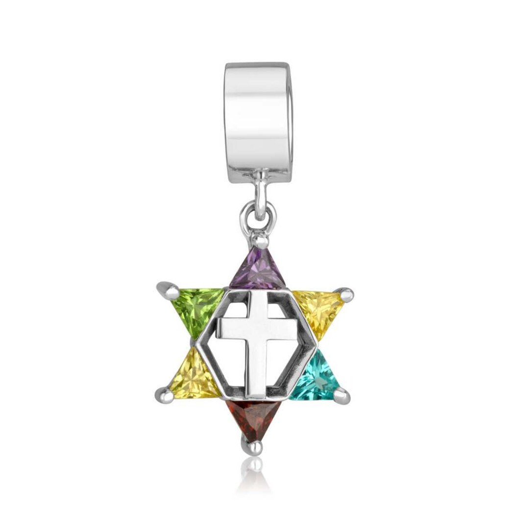 Margen David Cross, Star of David Charms, Semi Precious Stones, Cross ...