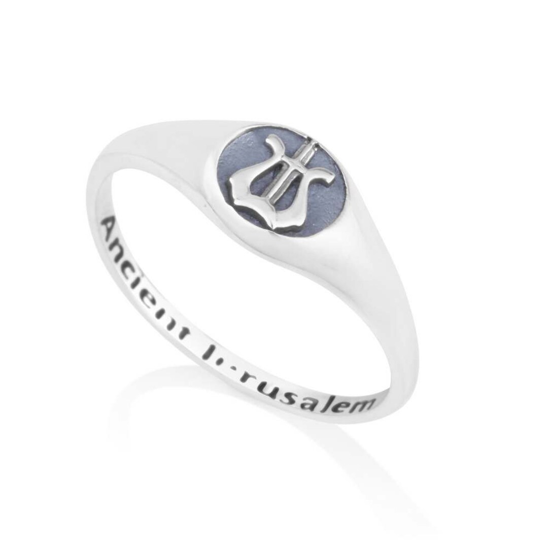Silver David Harp Ring, 925 Sterling Silver Ring, Engraved Ring, Jewish ...