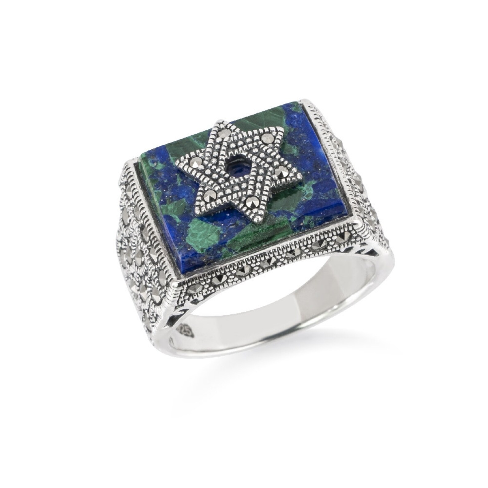 Silver Star of David Ring Eilat Marcasite Ring 925 Sterling - Etsy