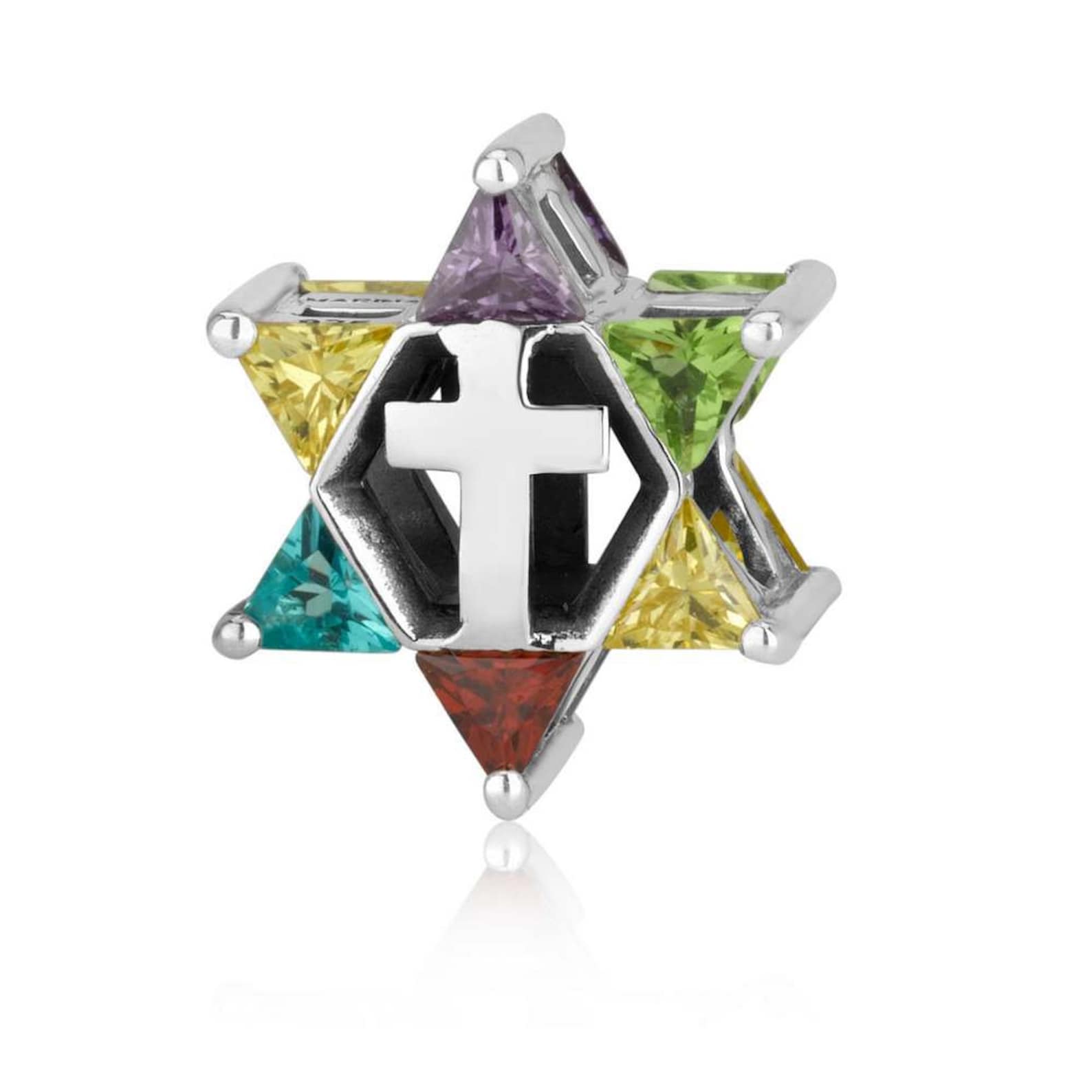 Margen David Cross Multicolored Star of David Charms Semi - Etsy UK