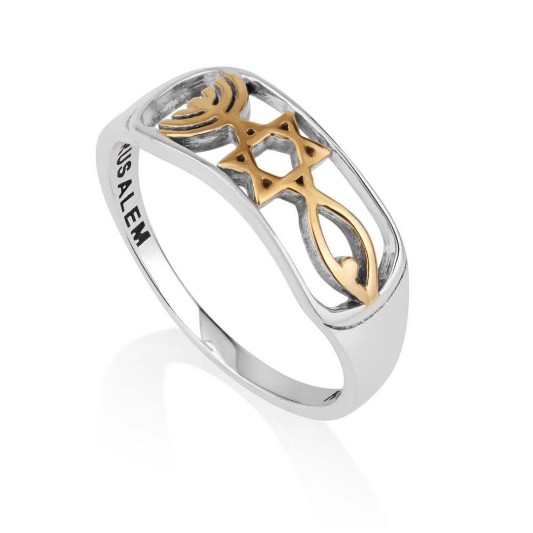 Messianic Jewelry, Sterling Silver Ring, Engraved Rings, Messianic Star ...