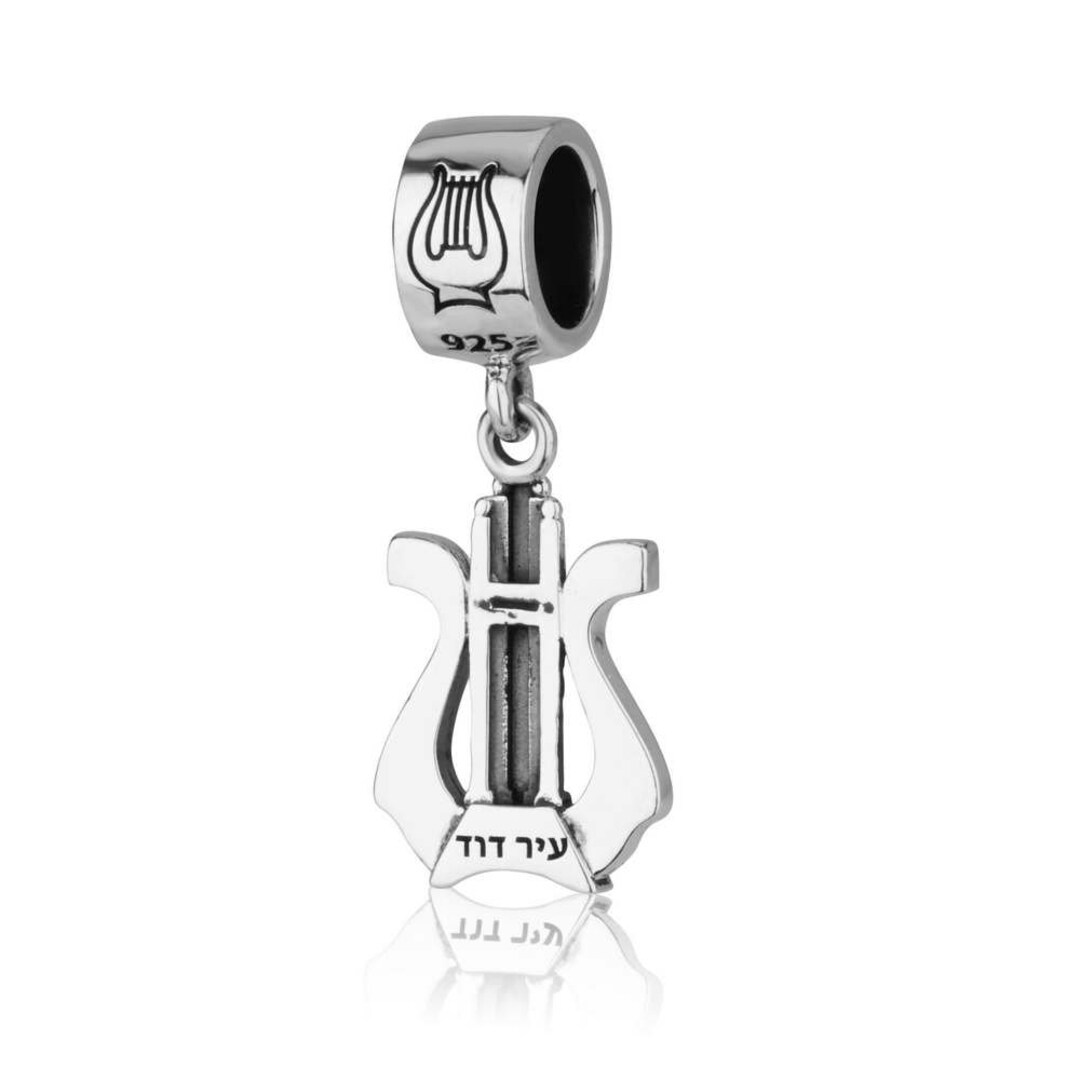 Kinor David Harp Engraved Words Pendant Charm Sterling Silver Jewelry ...